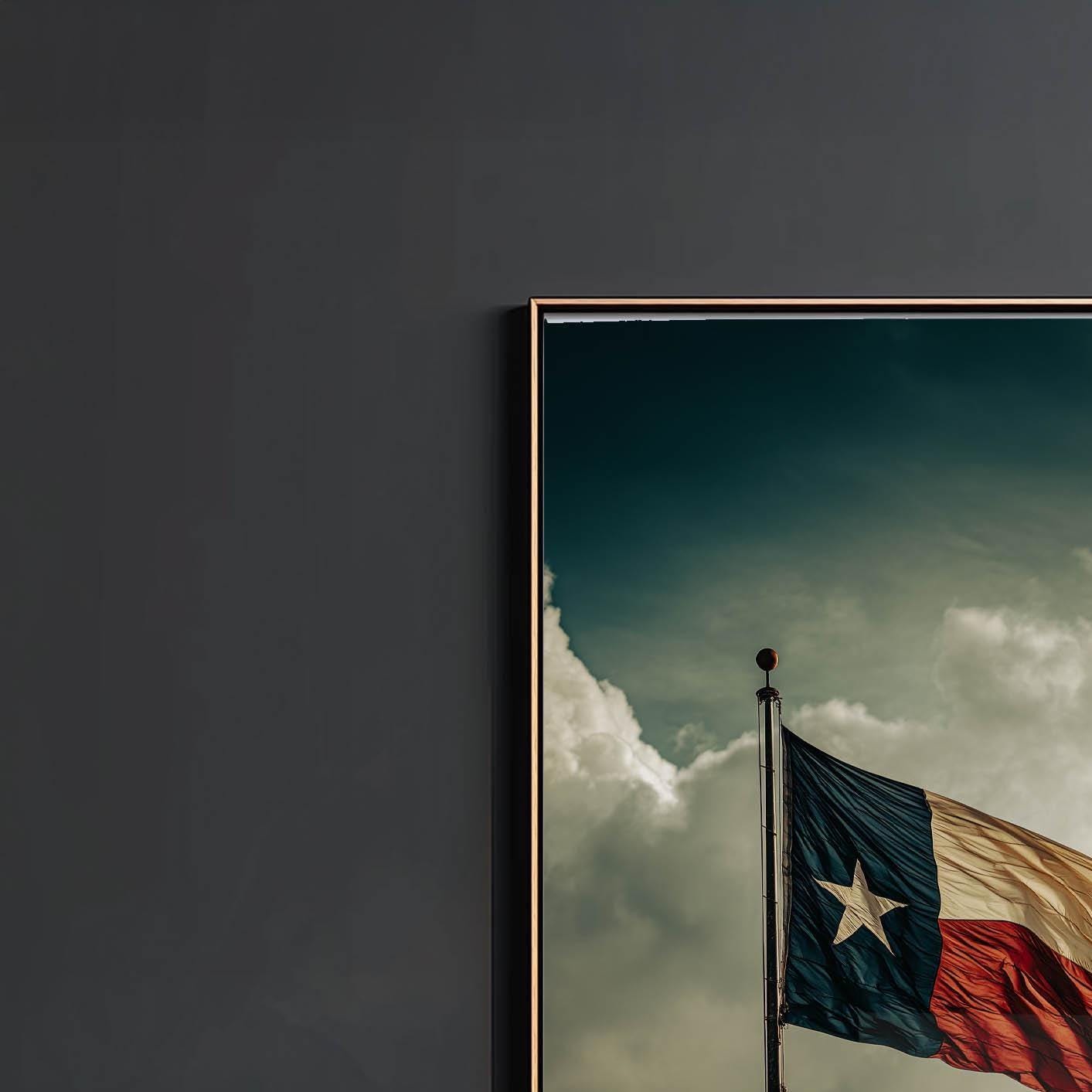Texas Flag Western Wall Art Poster: Lone Star State Print, Rustic Home ...