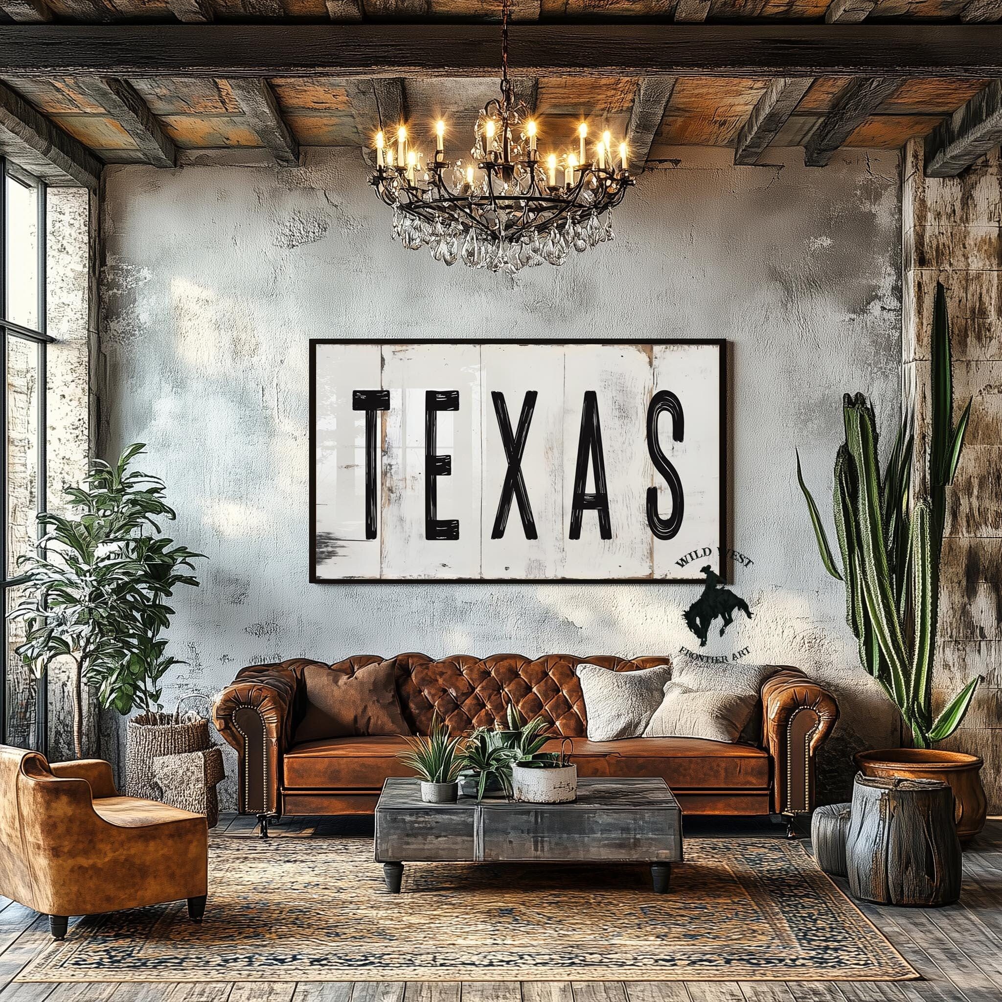 Texas Typography Poster: Vintage Western Wall Art - Etsy