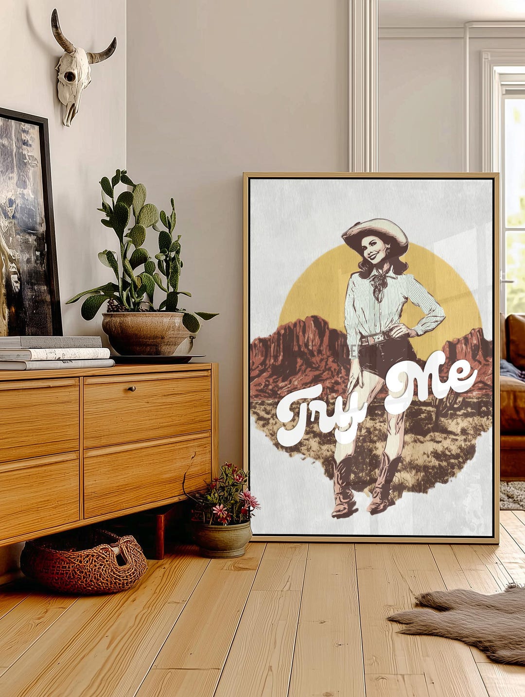 Retro Cowgirl Poster: Sassy Western Art Print, Holiday Decor - Etsy