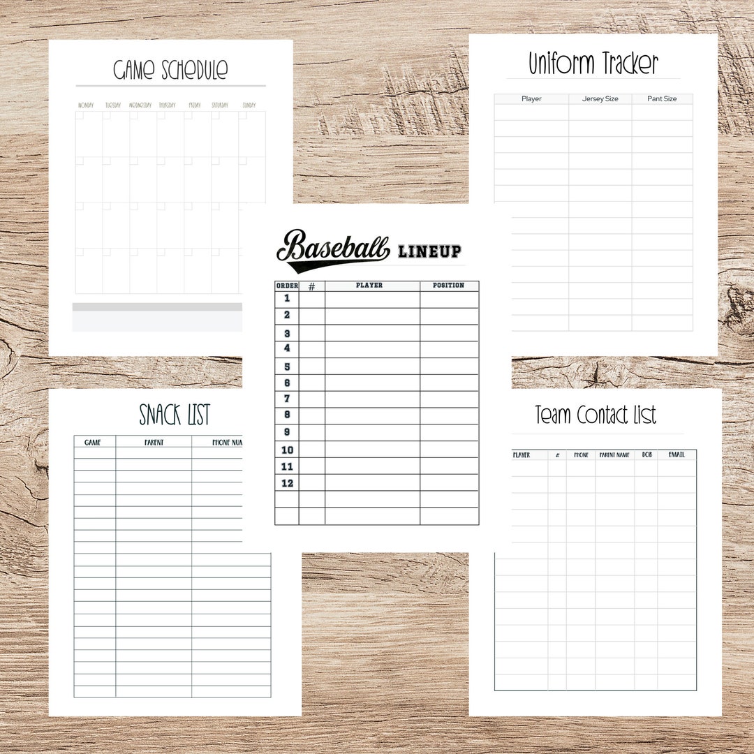 Baseball Lineup Printable Bundle/baseball Awards Certificate Printable ...