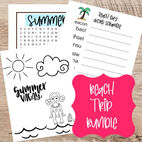 Road Trip Printable Games/summer Beach Trip Printable Game | Etsy