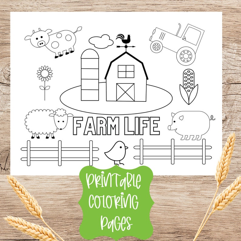 Farm Coloring Pages/ Farm Coloring Sheets/printable Black and White ...