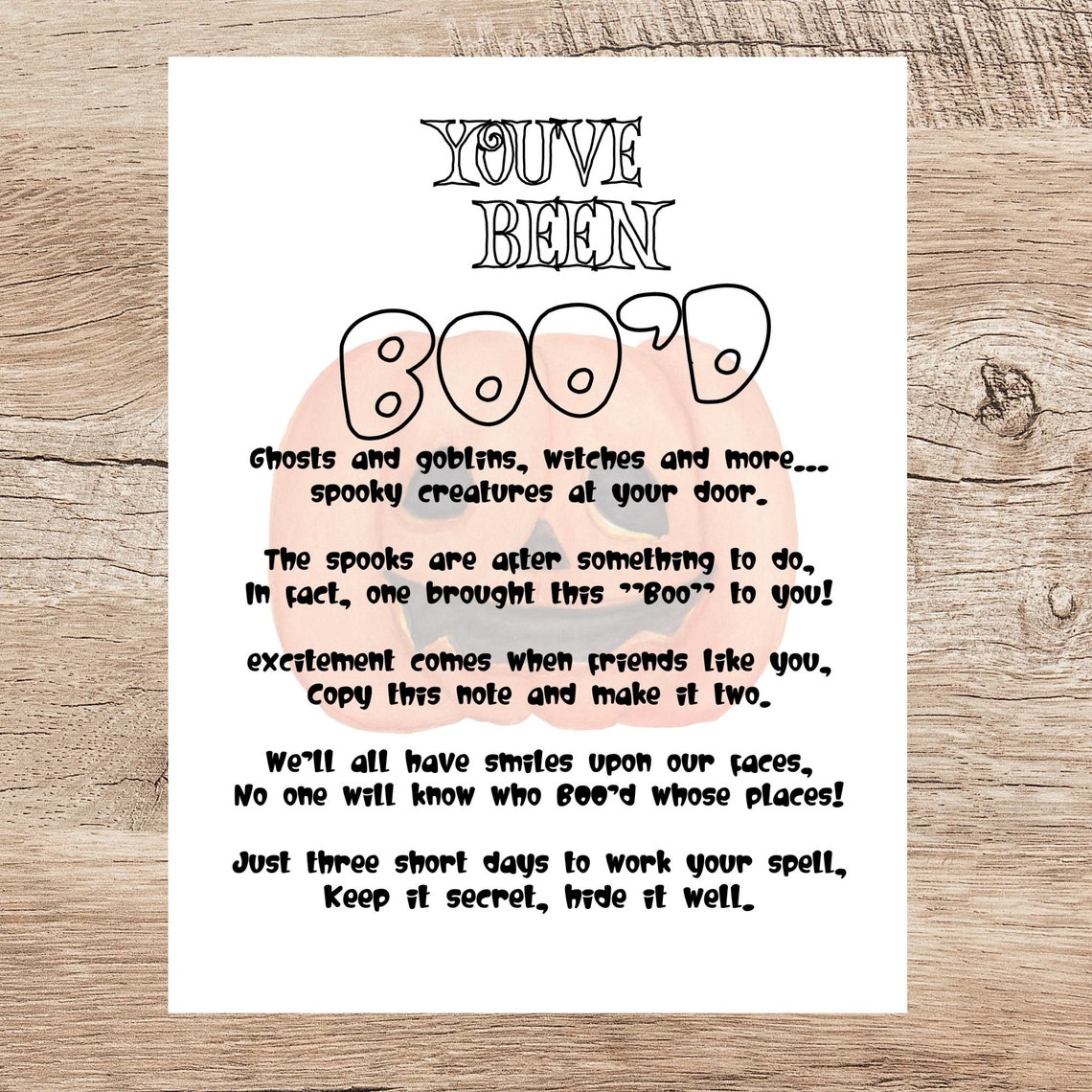 Printable Boo Kit, You've Been Boo'd Printable "you've Been Boo'ed" Set ...