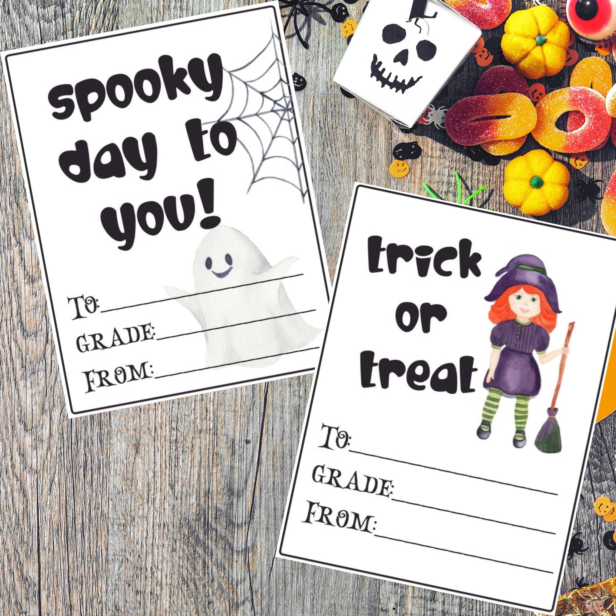 Halloween Grams for Kids, Printable Halloween Candy Grams for PTO ...