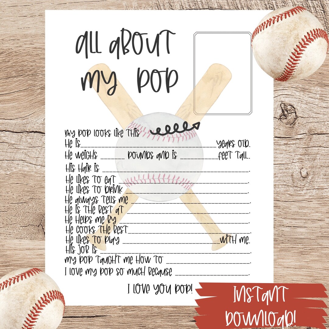 All About Pop/printable Questionnaire for Him/instant Download Print at ...