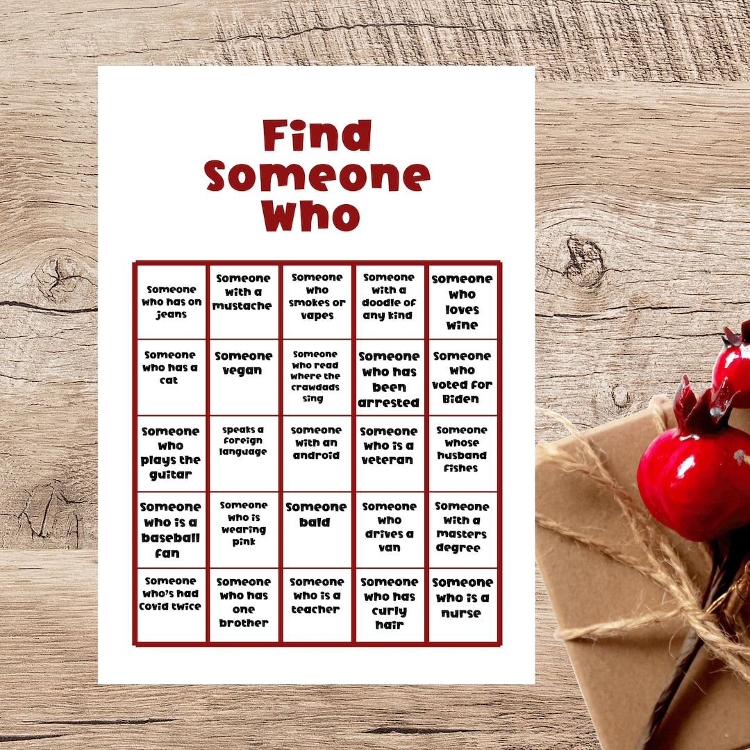 Find Someone Who Game/ Christmas Family Game/icebreaker Game/ Work ...