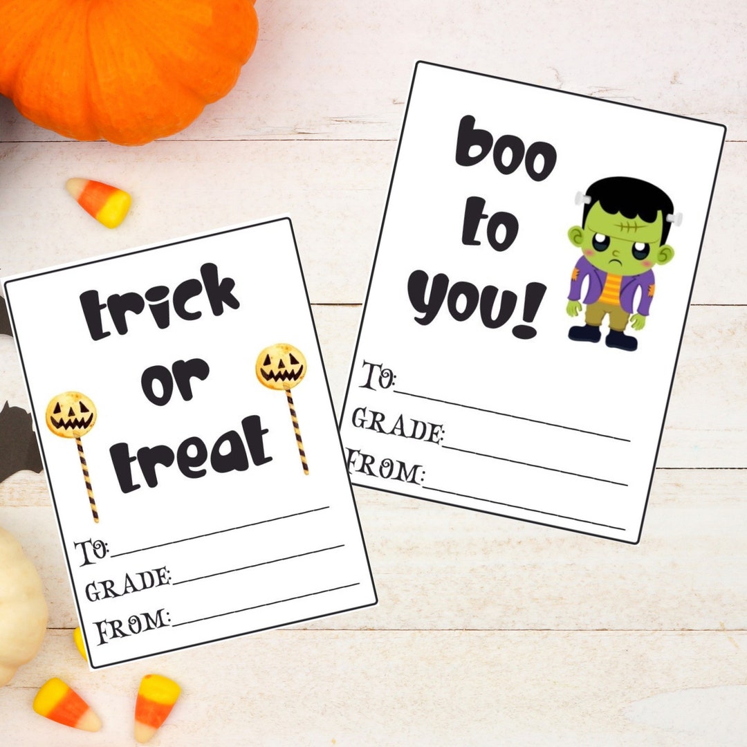 Halloween Grams for Kids, Printable Halloween Candy Grams for PTO ...