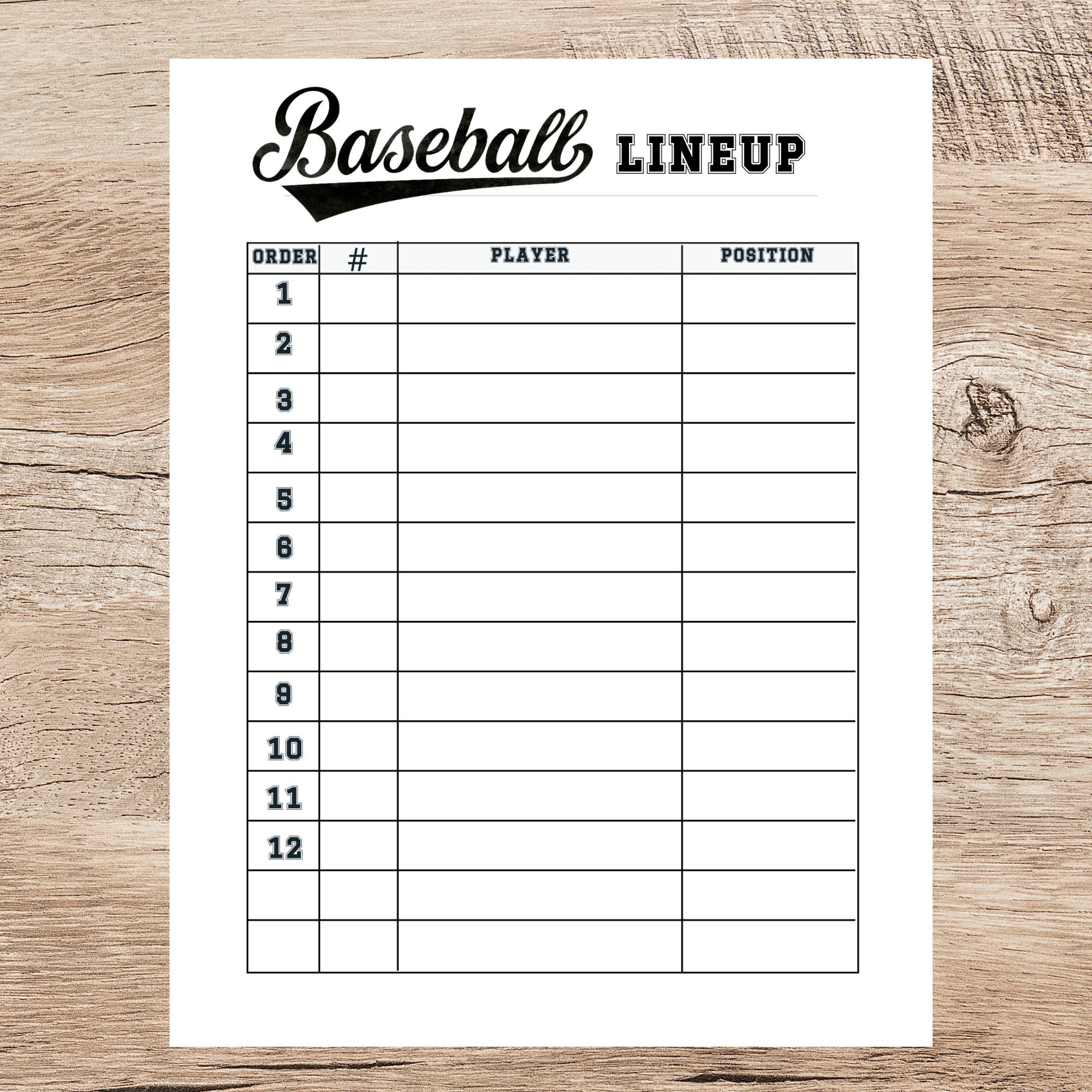 Baseball Lineup Printable Bundle/baseball Awards Certificate Printable ...