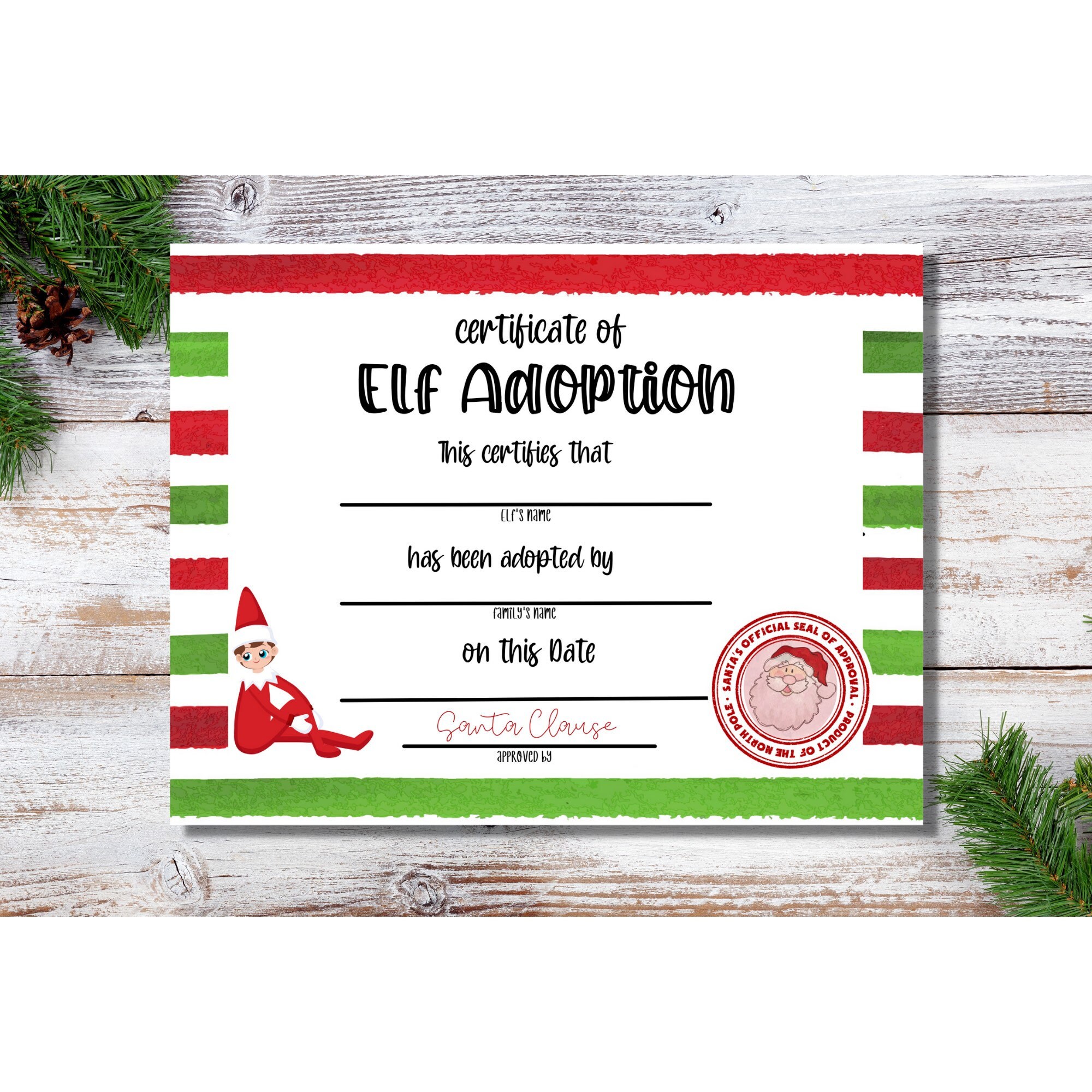 Elf Printable Certificate/ Polka Dot Elf Printable Bundle/ Instant ...