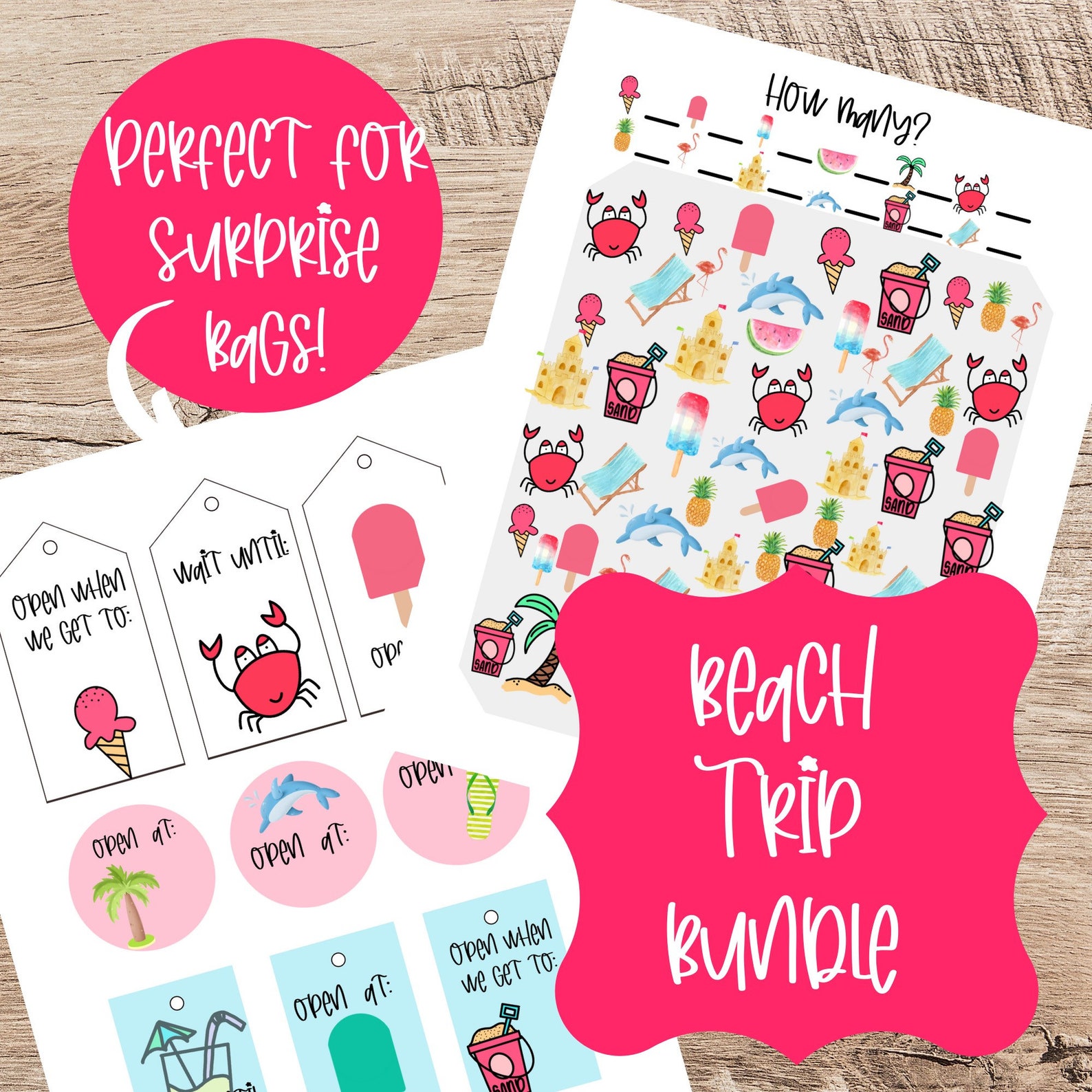 Road Trip Printable Games/summer Beach Trip Printable Game Bundle ...