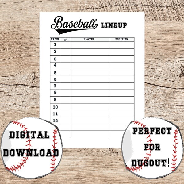 Editable Softball Lineup Card Printable/softball Roster Chart/ - Etsy ...