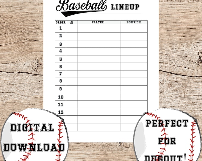 Baseball Lineup Printable/team Organizer/tee Ball Roster/12 - Etsy Canada