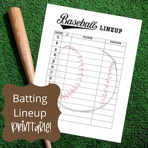 Editable Baseball Lineup Printable: Team Roster Chart (canva Template ...