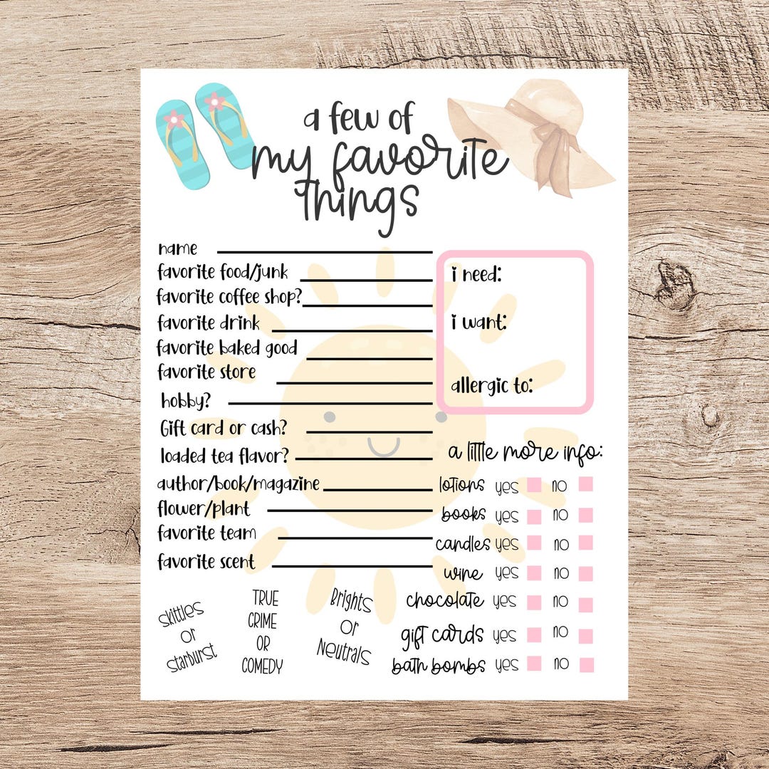 Teacher Favorite Things/teacher Gift/ Teacher Appreciation Week ...