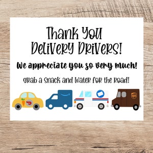 Printable Delivery Driver Sign /thank You Sign/ Delivery Driver ...