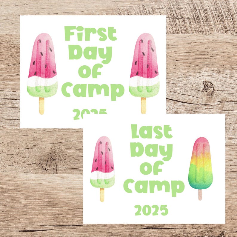 First Day of Camp Sign: Printable Popsicle Design (digital Download) - Etsy