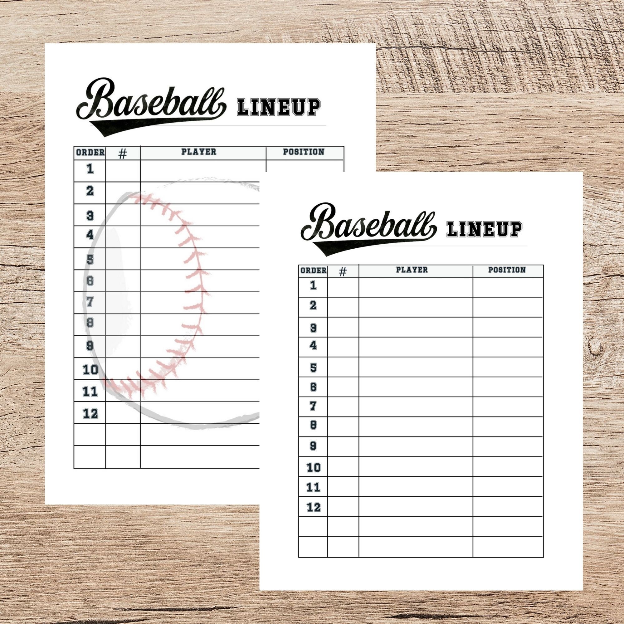 Baseball Lineup Printable Bundle/baseball Awards Certificate Printable ...
