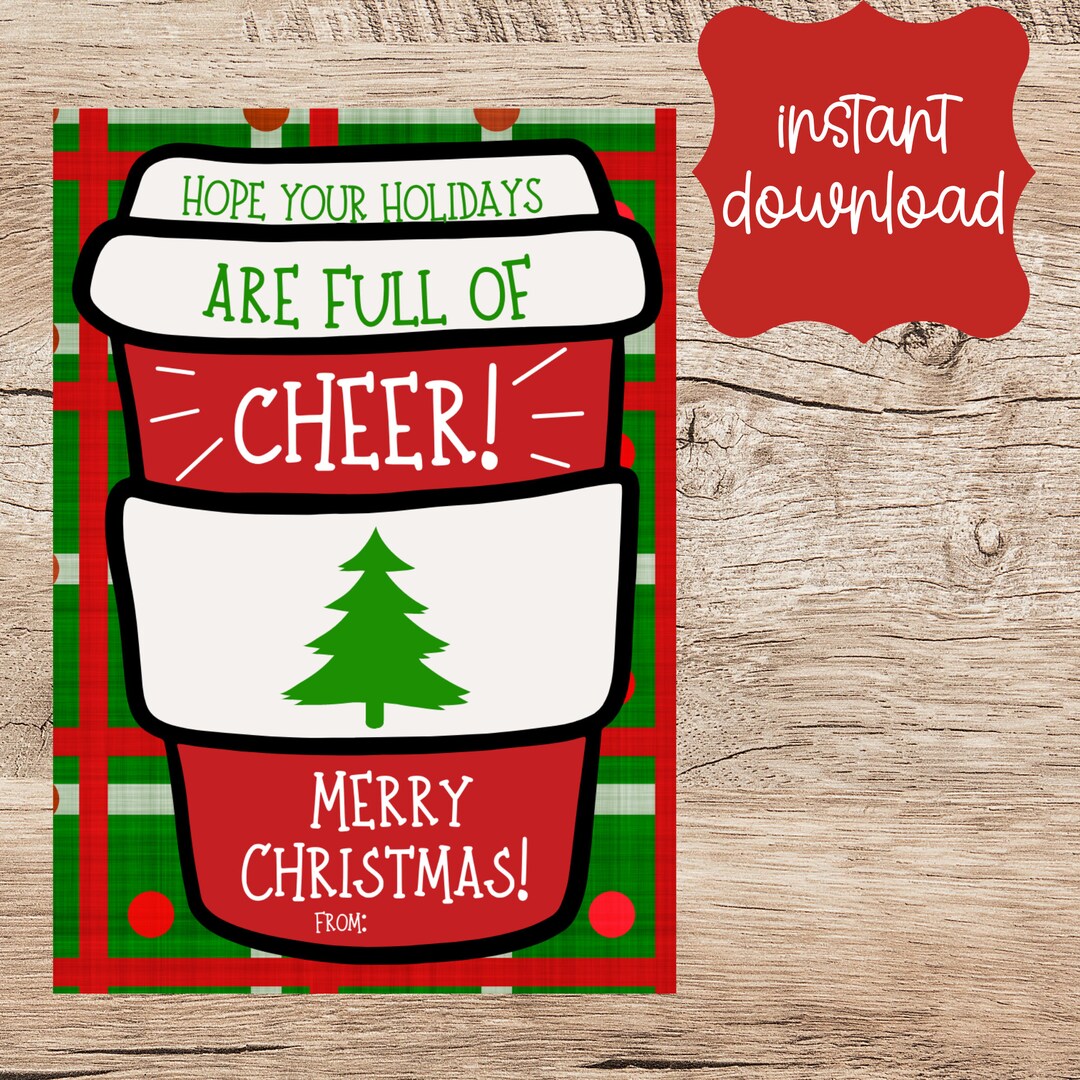 Christmas Coffee Gift Card Holder/thanks a Latte/teacher Gift/ - Etsy