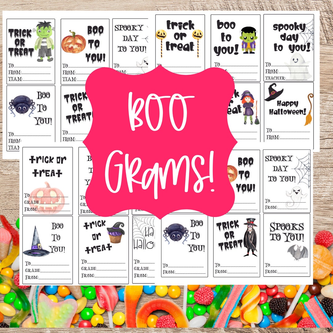 Halloween Boo Grams: School Fundraiser Candy Tag (printable PDF) - Etsy