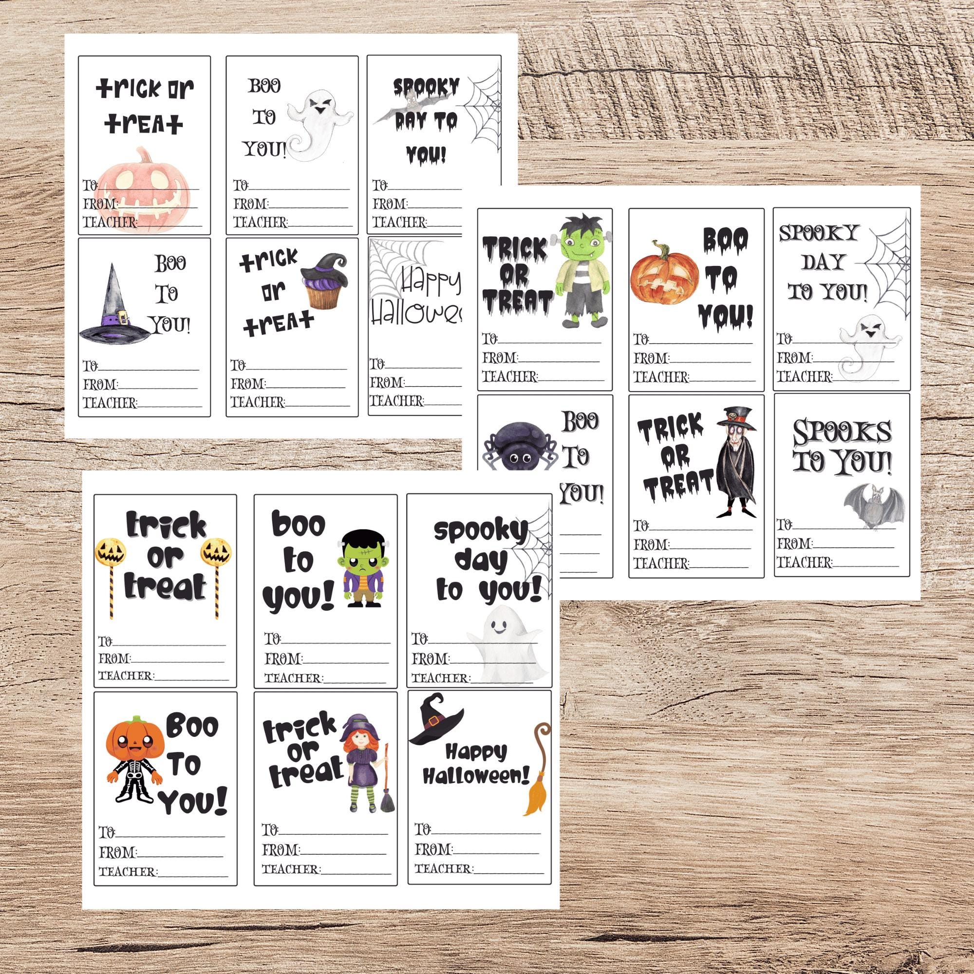 Halloween Grams for Kids, Printable Halloween Candy Grams for PTO ...