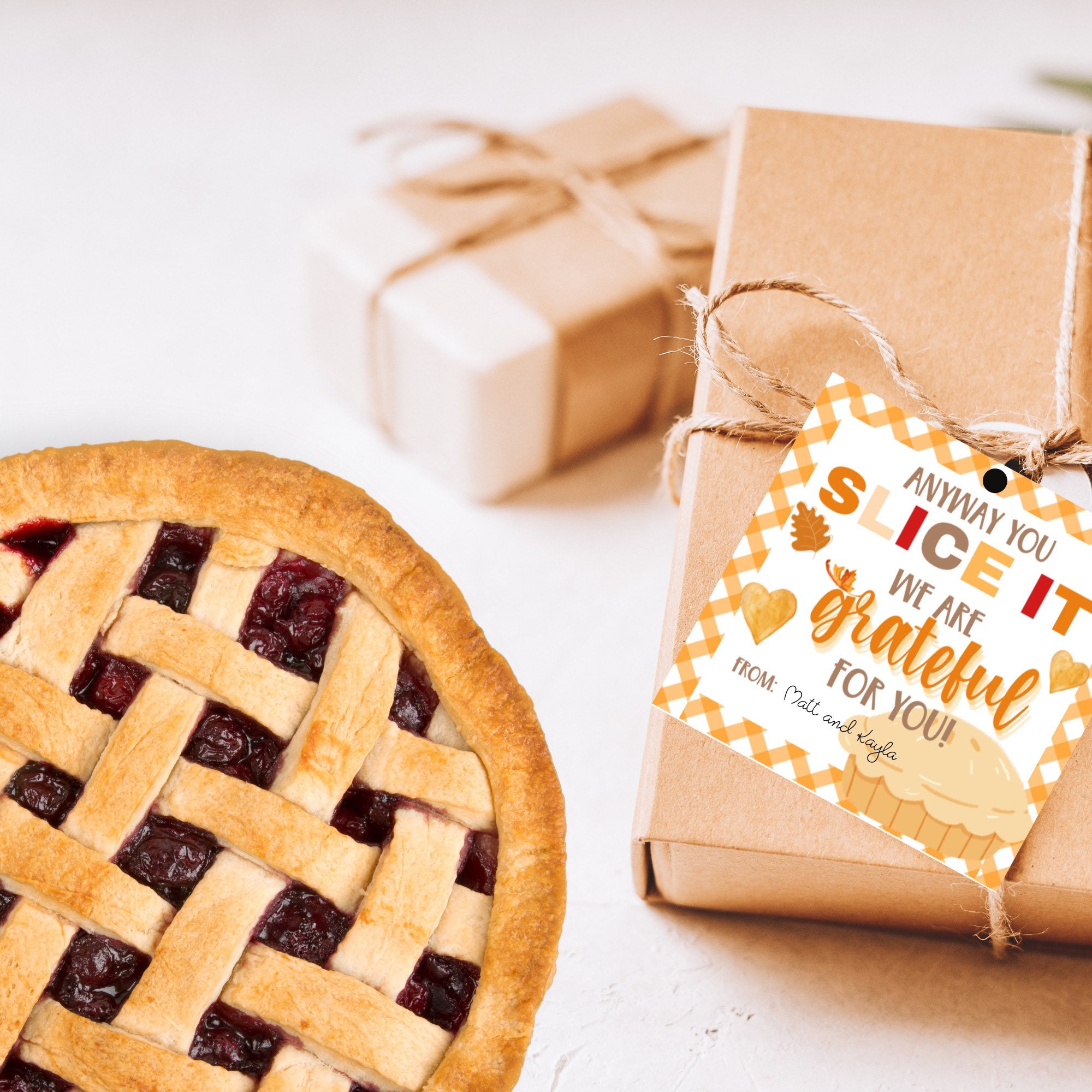 Editable Thanksgiving Gift Tag/ Grateful Pumpkin Pie Tag /teacher ...