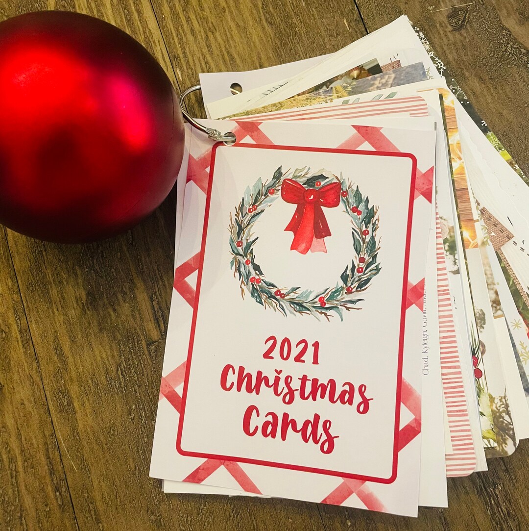 Editable-year Only-christmas Card Cover/christmas Card Holder File/xmas ...