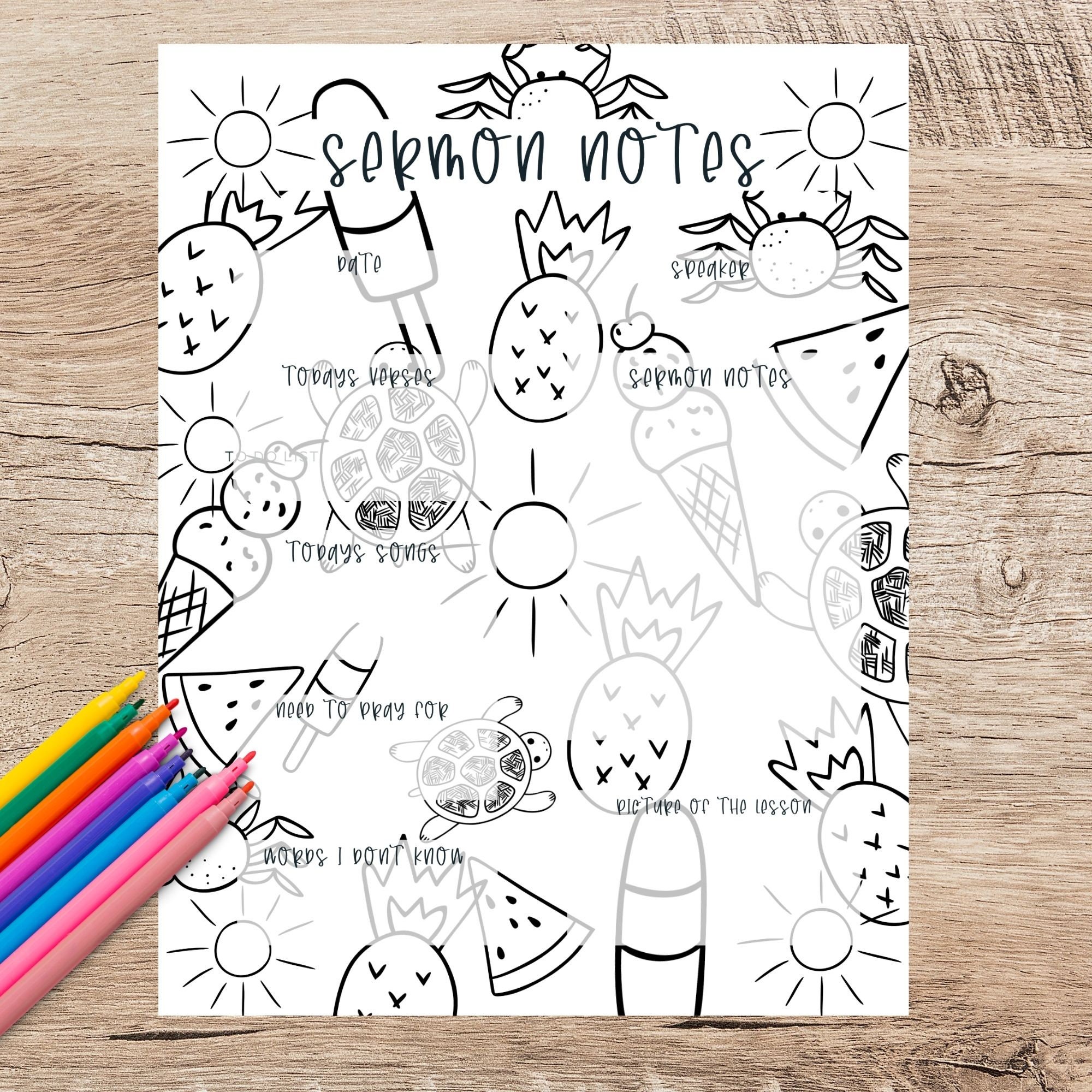 Sermon Notes for Kids Printable, Printable Sermon Notes, Sermon ...