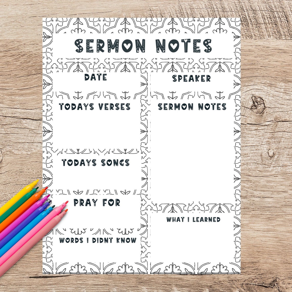 Sermon Notes for Kids Printable, Printable Sermon Notes, Sermon ...