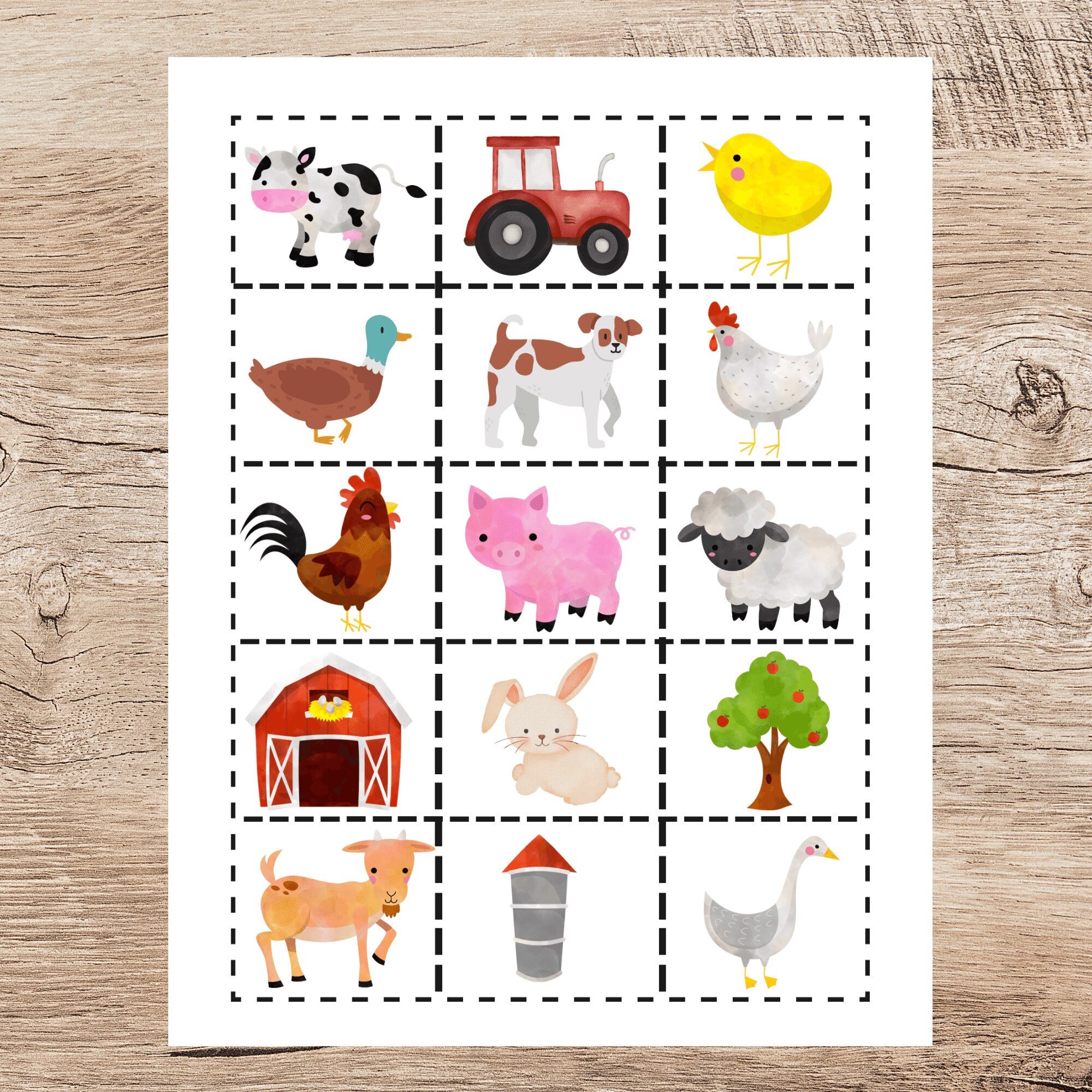 Farm Preschool Memory Game Printable - Etsy