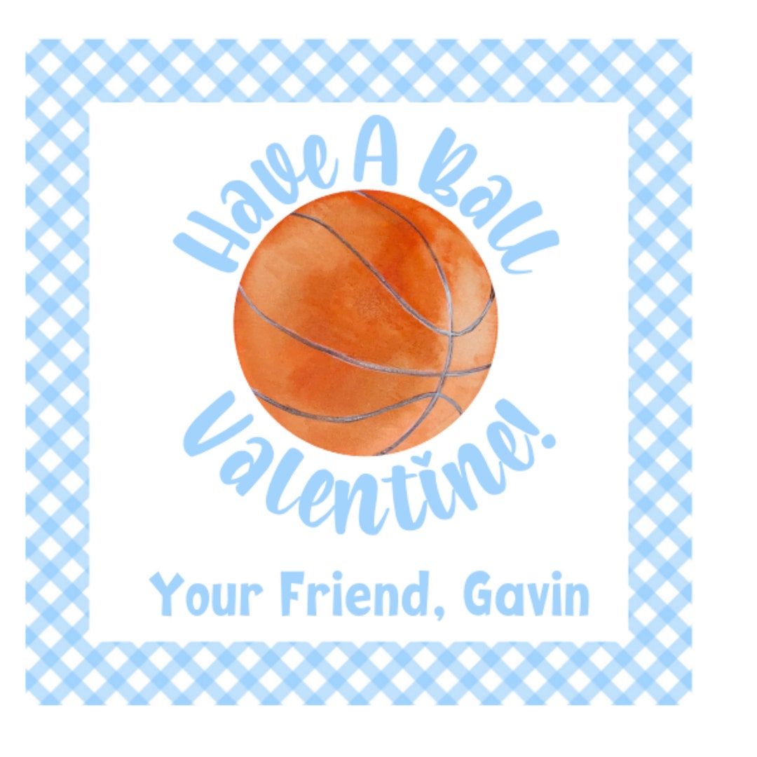 Basketball Valentine Tags/ Classroom Valentine Cards/ - Etsy