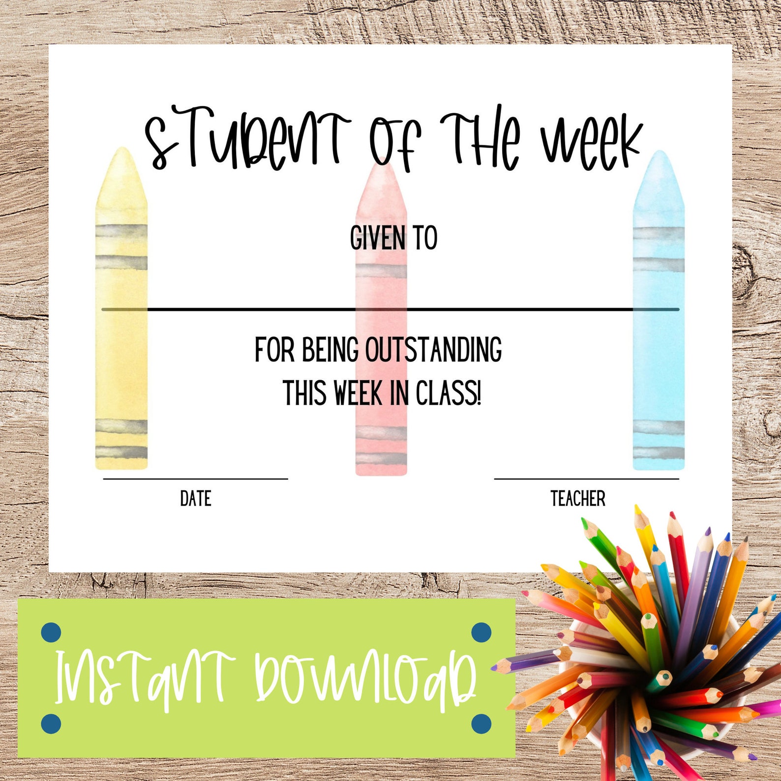 Star Student Certificate/ Student of the Week/ Printable Star Student ...