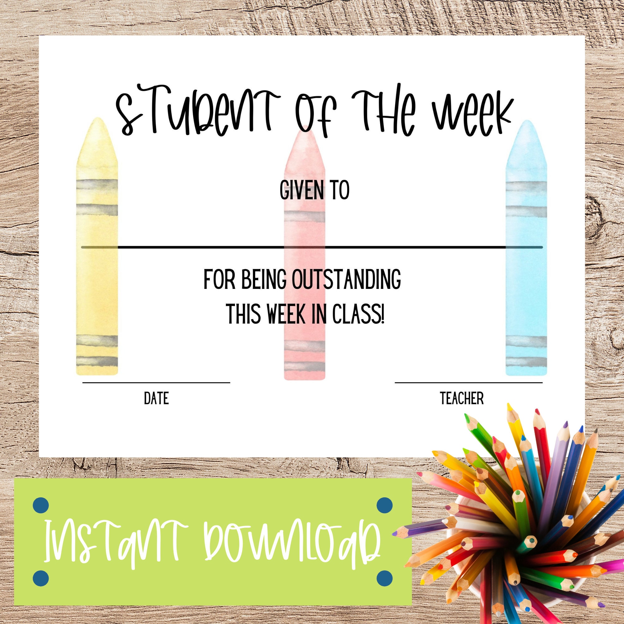 Student of the Week Award Certificate: Printable Star Student Bundle ...