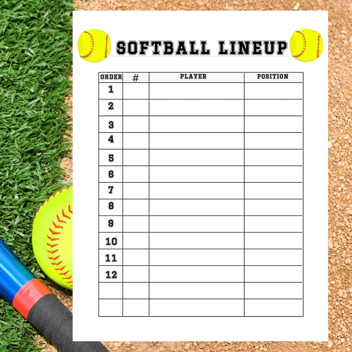 Printable Lineup Cards Customize And Print