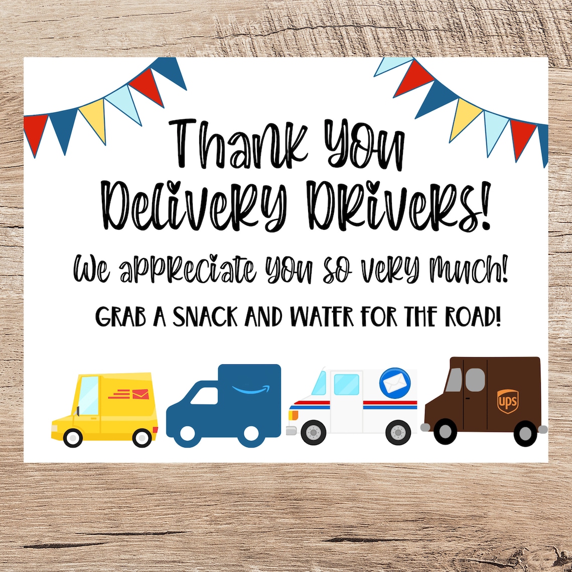 Printable Delivery Driver Sign /thank You Sign/ Delivery Driver ...