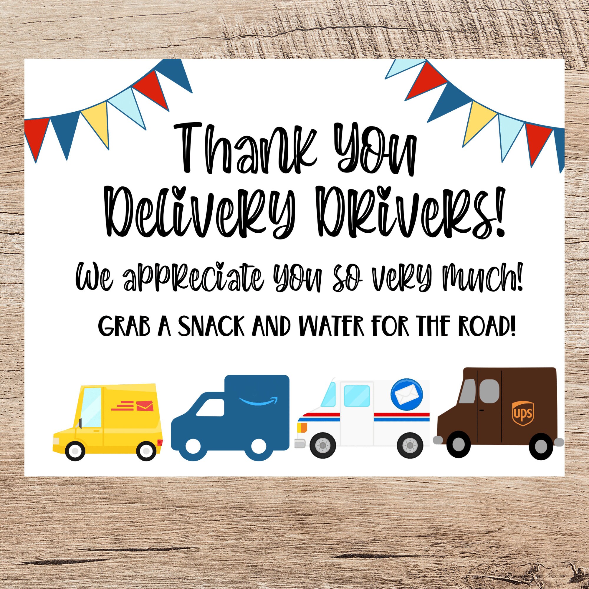 Printable Delivery Driver Sign /thank You Sign/ Delivery Driver ...