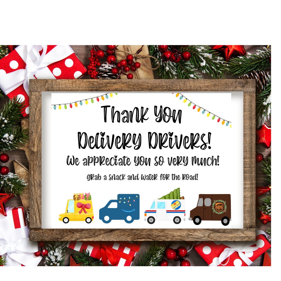 Printable Delivery Driver Sign /thank You Sign/ Delivery Driver ...