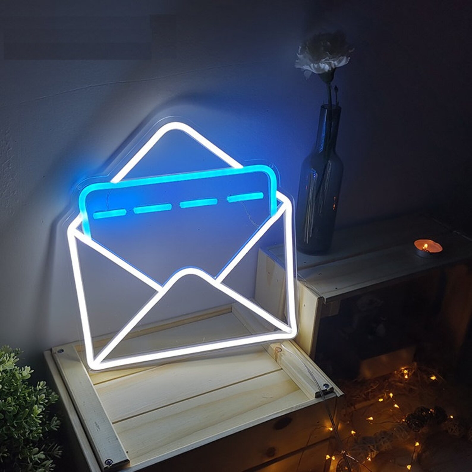 Email Envelop Neon Sign With Acrylic Plate Email Neon Sign Office ...