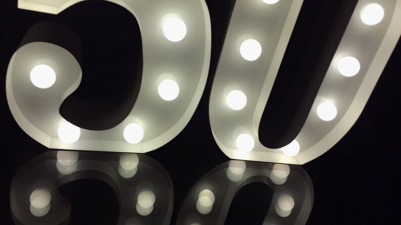 12 Metal Number 50-59 Light Up Number Fifty Home Bedroom | Etsy