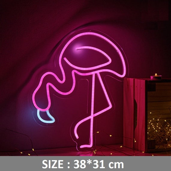 Flamingo Neon Sign With Acrylic Plate Neon Decor Neon Flamingo | Etsy