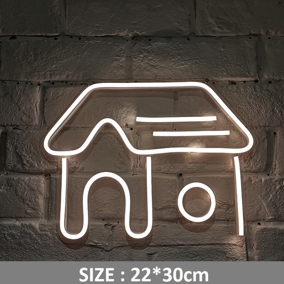 House Neon Sign, Home Portrait LED Light Decor - Etsy
