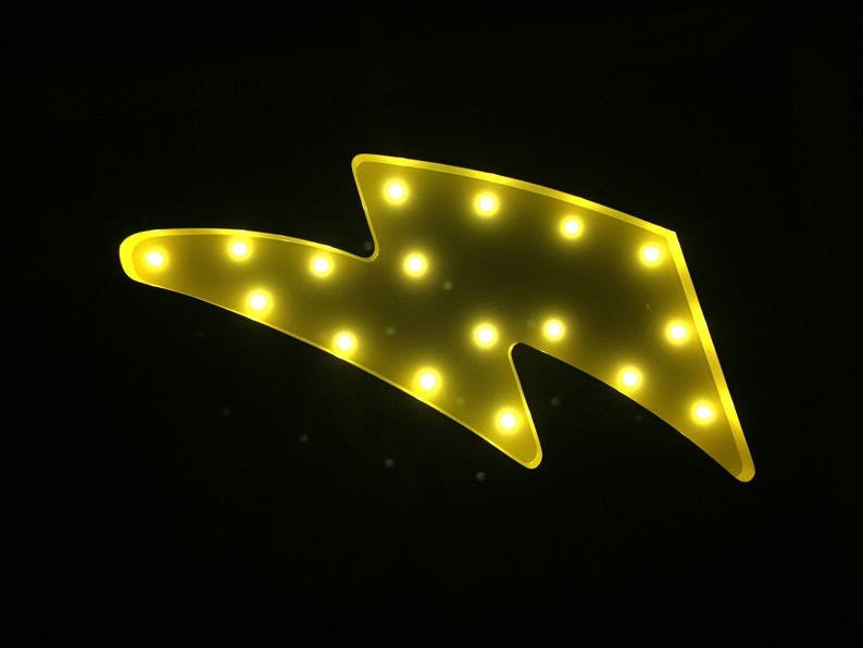 15 LED Light Yellow Thunder Flash Lighting Sign Battery - Etsy