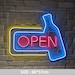 Open Neon Sign Alcohol Liquor Beer Wine Neon Sign LED Neon Light Neon ...