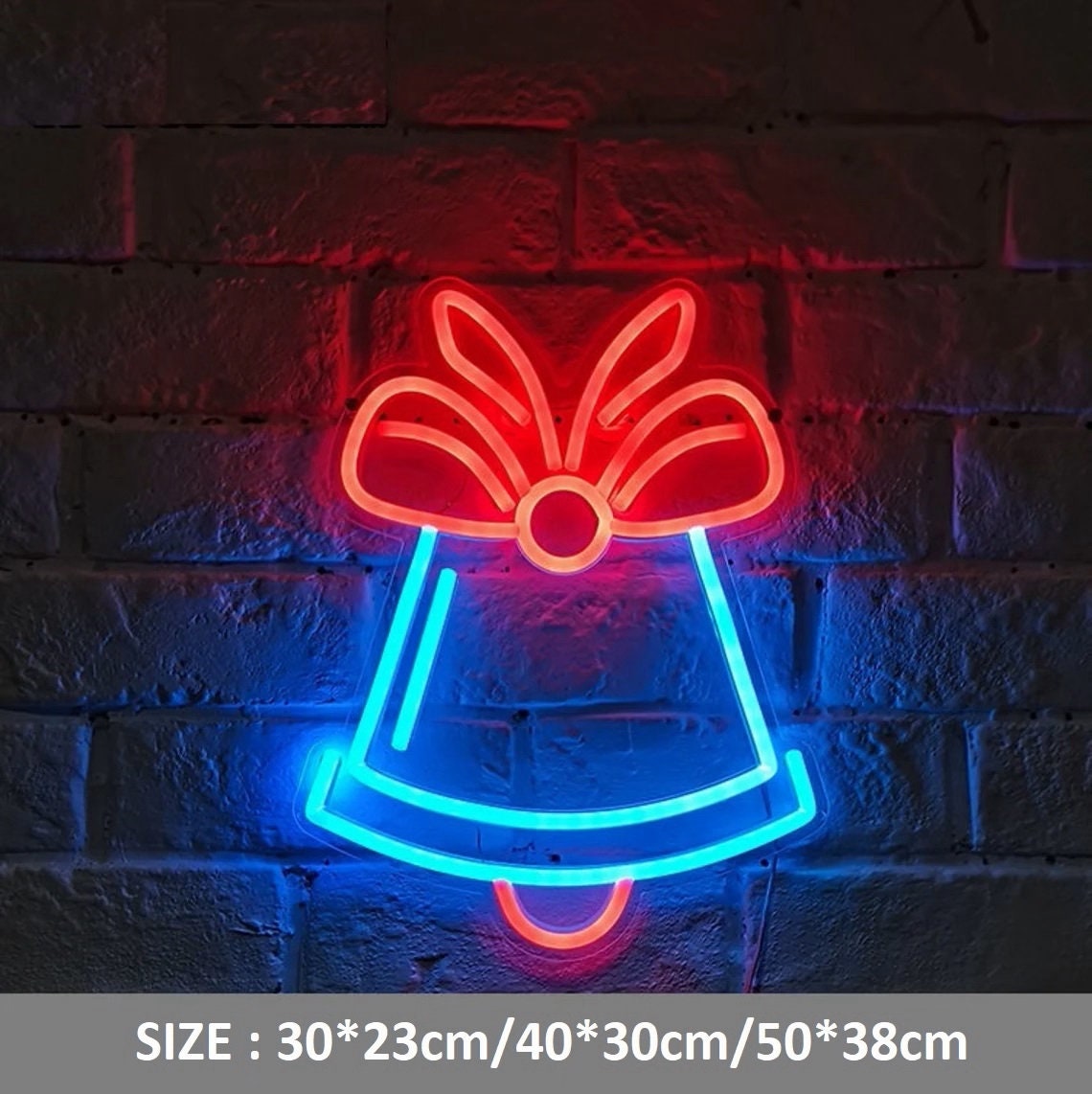 Christmas Bell Neon Sign With Acrylic Plate Christmas Jingle - Etsy UK