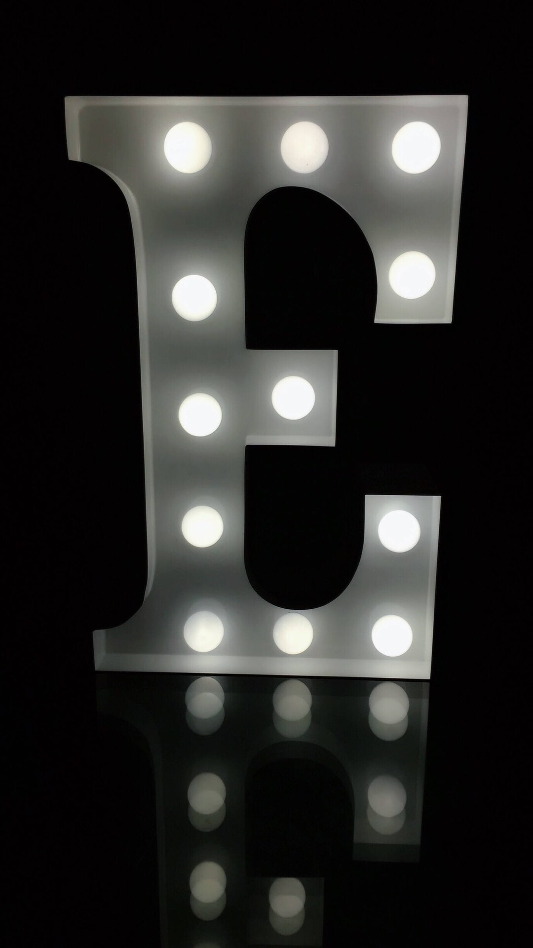 Hand Made Metal White Initial E Marquee Letter Light 9"height Alphabet ...