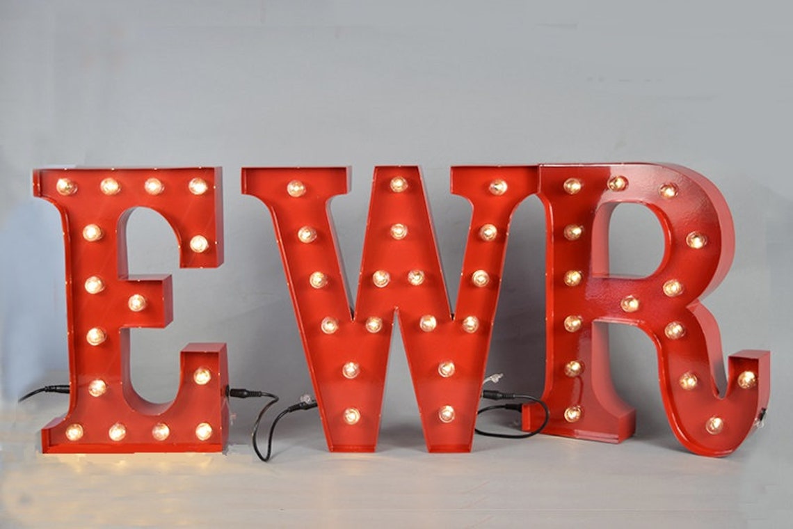 9metal Handmade A-Z Red Letters Light up Alphabet - Etsy