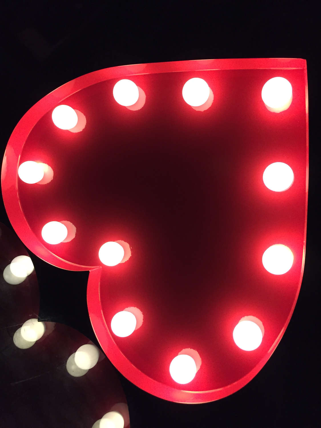 9 Metal Red Heart LED Metal Light up Love Sign Night - Etsy