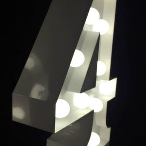12”metal White No.4 Marquee Letter Marquee Light Light up Number Four ...