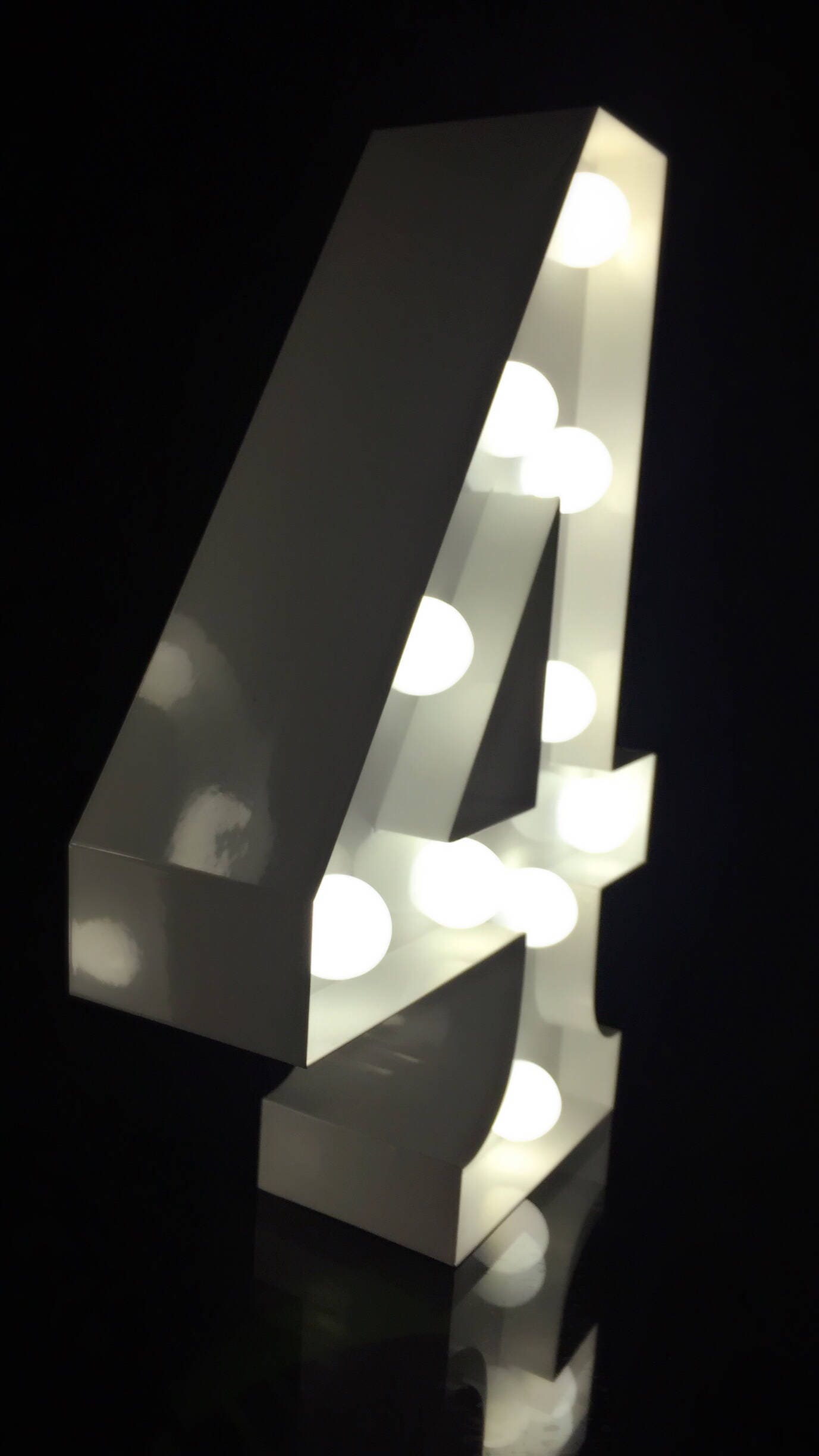 12metal White No.4 Marquee Letter Marquee Light Light up - Etsy