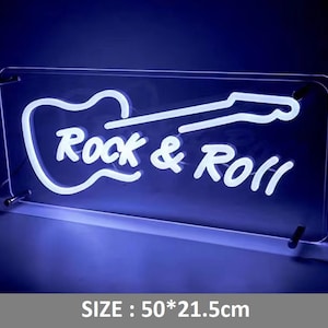 Rock & Roll Acrylic Neon Sign Neon Letters Neon Box Shop Store Neon ...