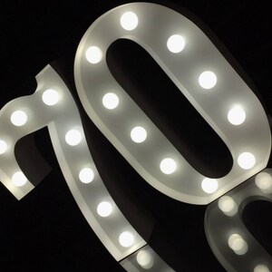 12"metal White/black Number 70-79 Light up Number Seventy Party Shop ...